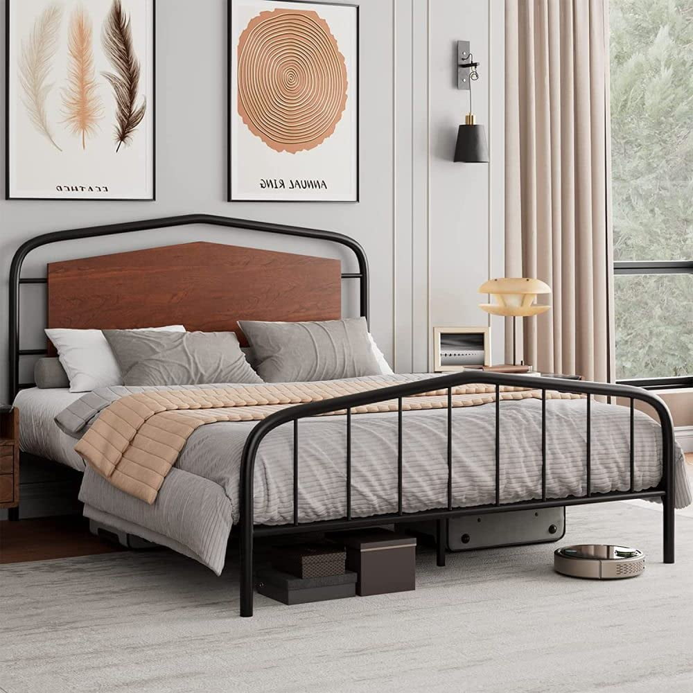 Gymchoice Full/Queen Bed Frame Heavy Duty Metal Platform Bed Frame with ...