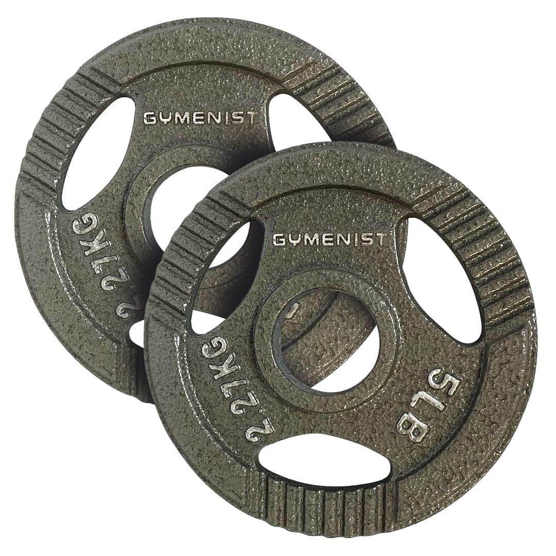Gymenist, 5lb Durable Metal Weight Plates Pair, Olympic Barbell ...