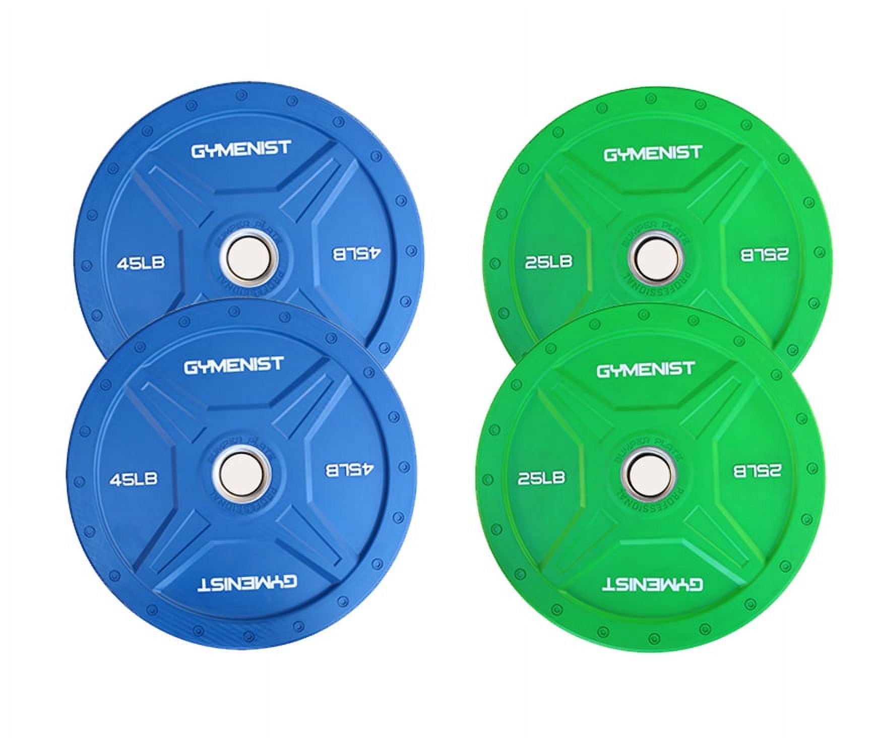 Gymenist, Colored Bumper plates 2 Inch DIA, 140 lb set - Walmart.com