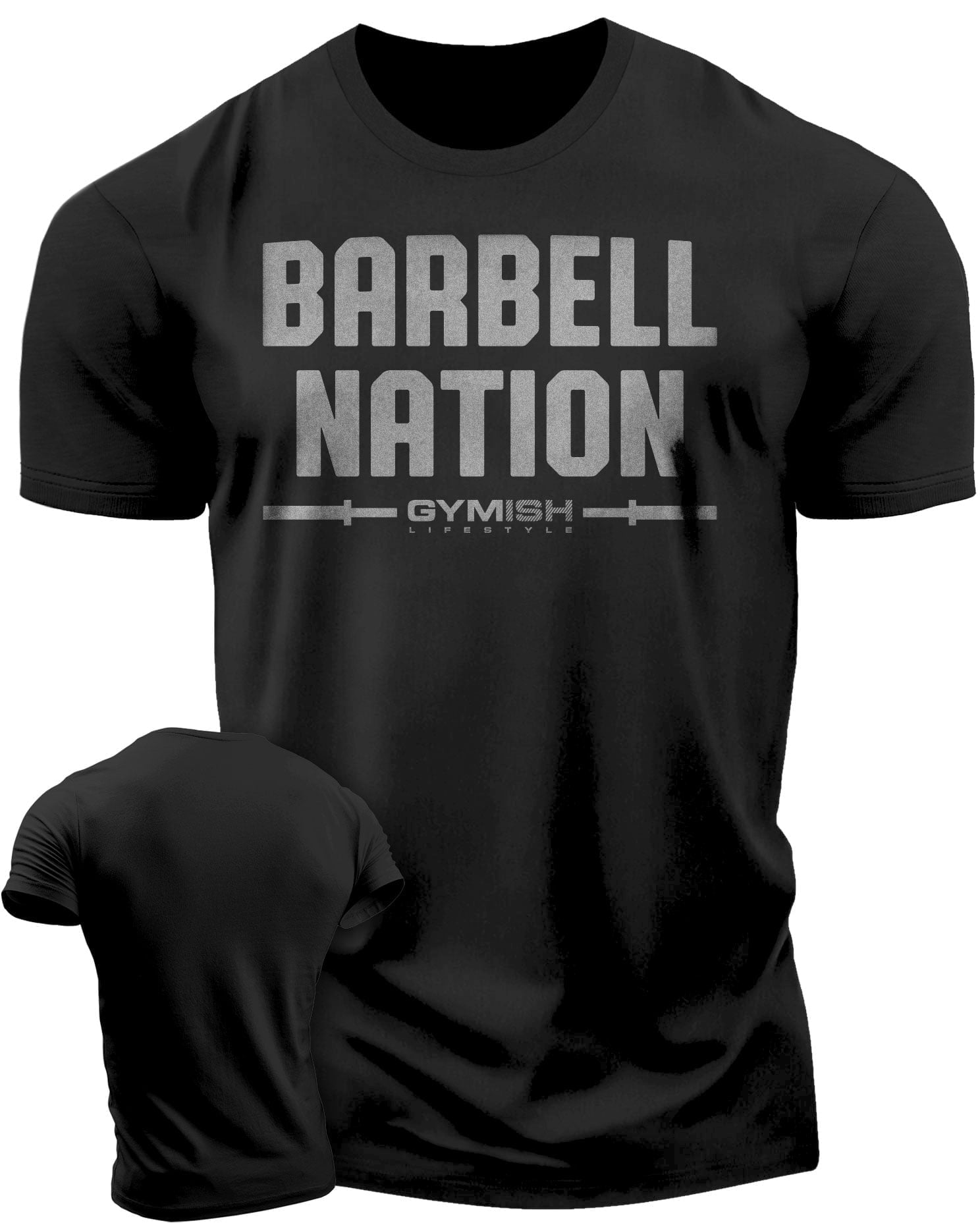 Gymish Barbell Nation Workout T-Shirt for Men – Funny Gym Shirt, Men’s ...