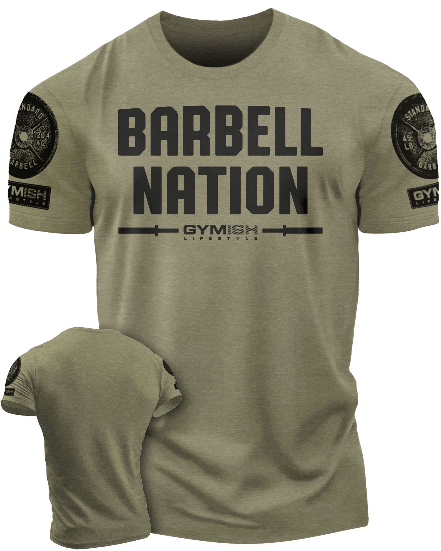 Gymish Barbell Nation Workout T-Shirt for Men – Funny Gym Shirt, Men’s ...