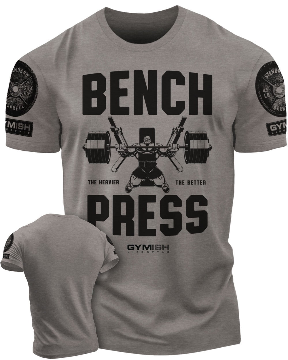 Gymish Bench Press Workout T-Shirt for Men – Funny Gym Shirt, Deadlift & Lifting Tee, Men's ...