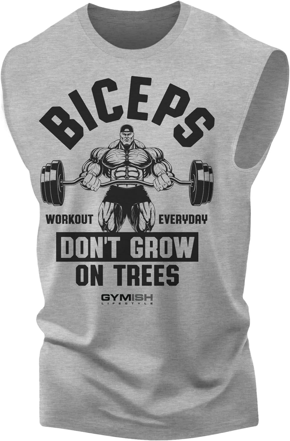 Gymish Biceps Don't Grow On Trees Muscle Tank Top, Sleeveless Workout ...