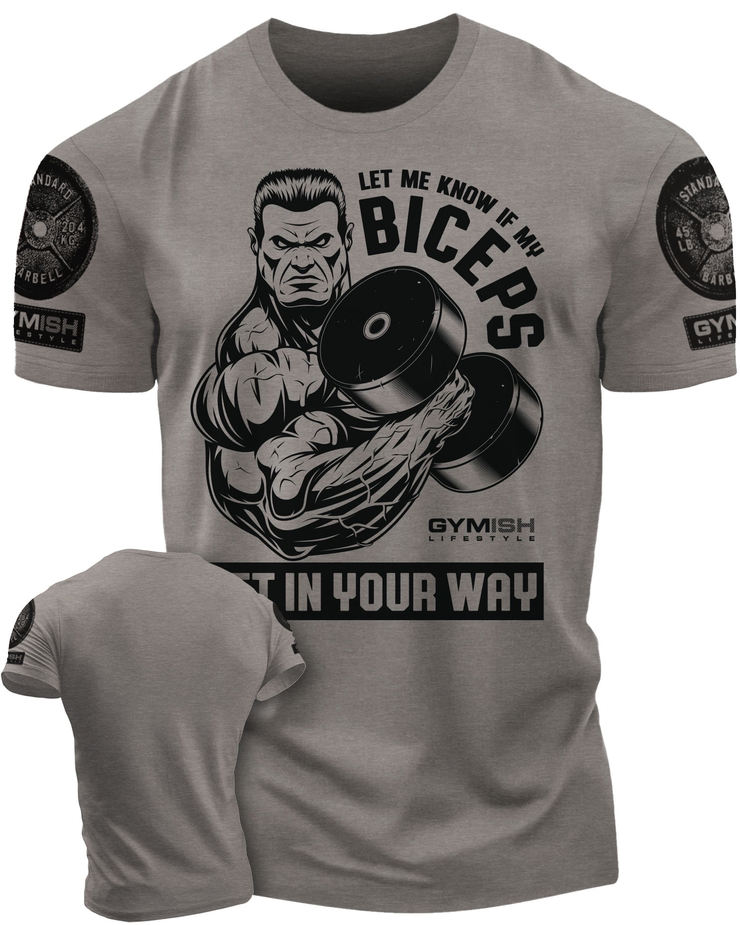 Gymish Biceps In Your Way Workout T-Shirt, Funny Gym Shirts, Lifting T-Shirt, Deadlift - Walmart.com