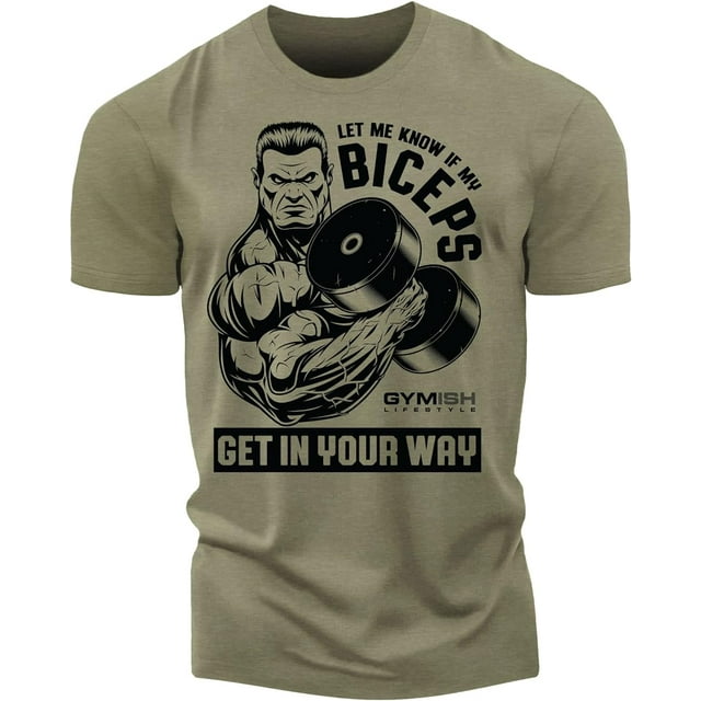 Gymish Biceps In Your Way Workout T-Shirt, Funny Gym Shirts, Lifting T-Shirt, Deadlift - Walmart.com