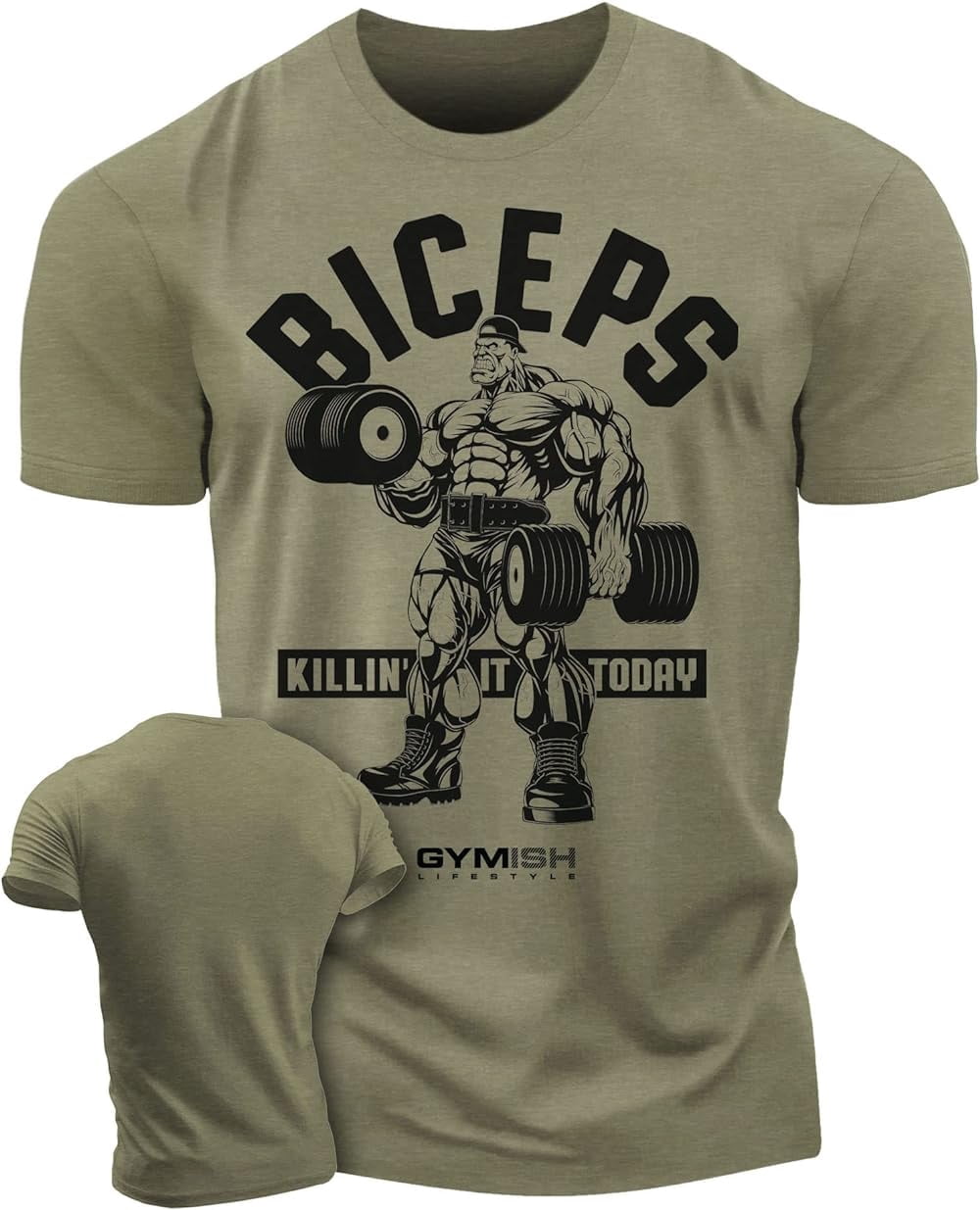 Gymish Biceps Killin It Workout T-Shirt, Funny Gym Shirts, Lifting T ...