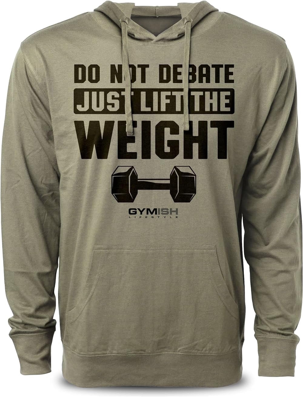 Gymish Don’t Debate Just Lift The Weight Workout Hoodie – Funny Gym Shirt for Men, Motivational ...