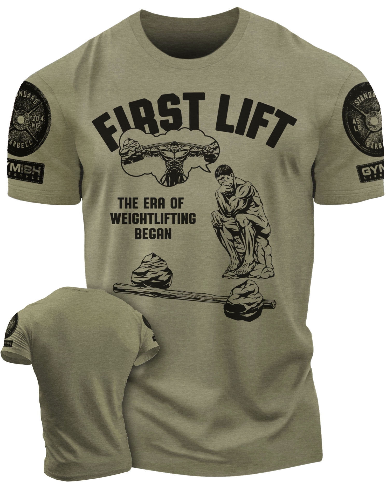 Gymish First Lift Workout T-Shirt - Funny Gym Shirt, Men's Lifting Tee, Workout T-Shirt for Men ...