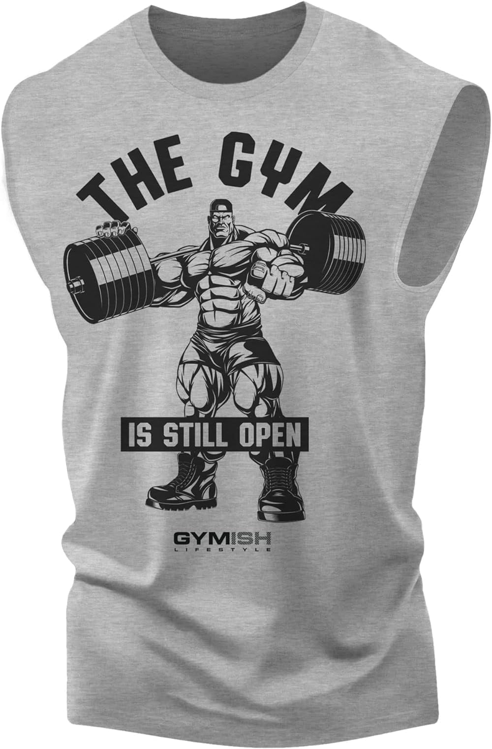 Gymish Gym Still Open Workout Muscle Tank Top for Men – Motivational Gym T-Shirt, Funny Lifting ...