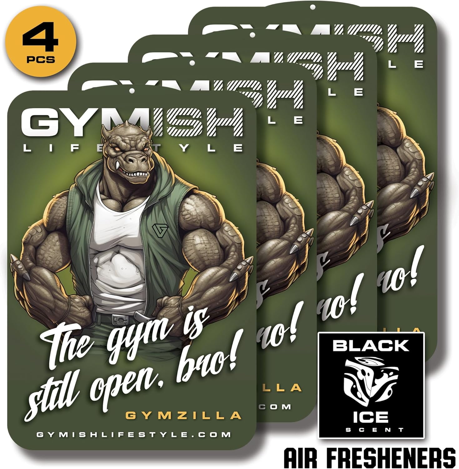 Gymish Gym is Still Open Hanging Funny Air Freshener, Classic Black Ice ...