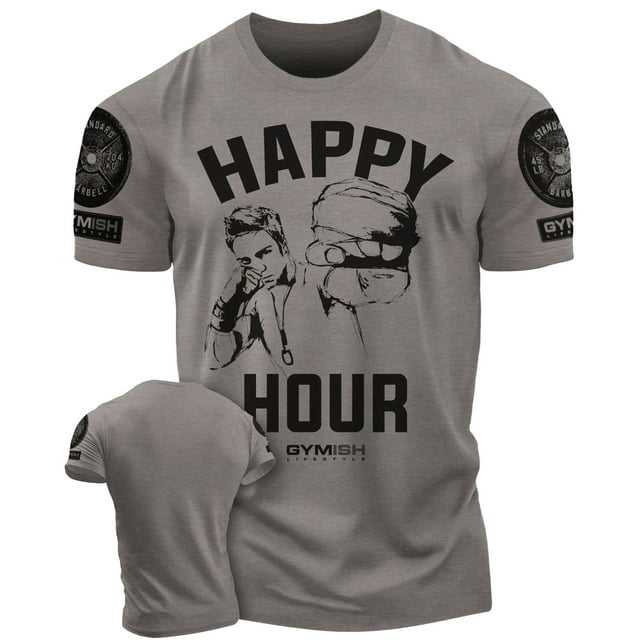 Gymish Happy Hour Kickboxer Workout T-Shirt, Funny Gym Shirts, Lifting T-Shirt, Deadlift ...