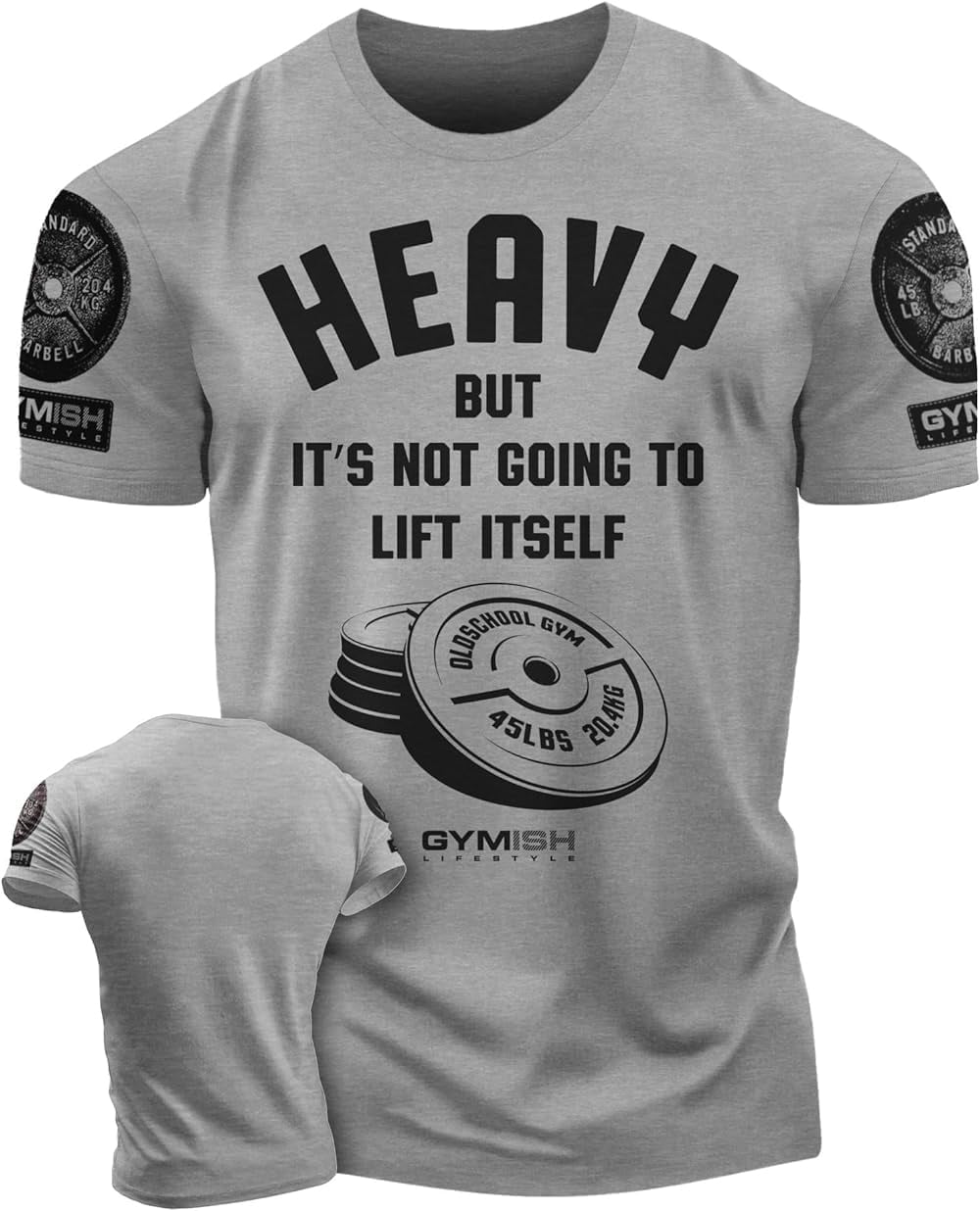 Gymish Heavy Lift Workout T-Shirt - Funny Gym Shirt, Men's Lifting Tee ...