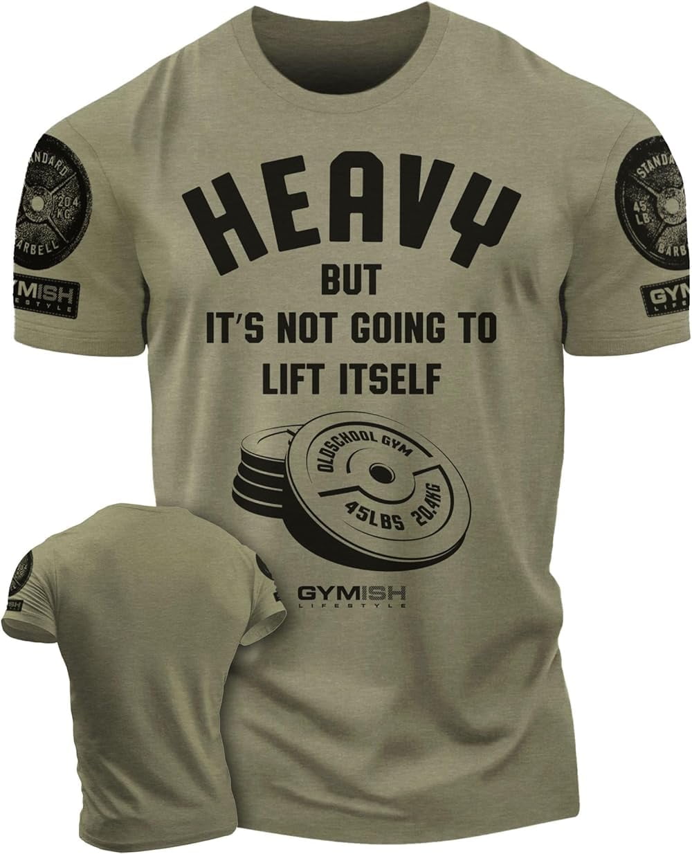 Gymish Heavy Lift Workout T-Shirt - Funny Gym Shirt, Men's Lifting Tee ...