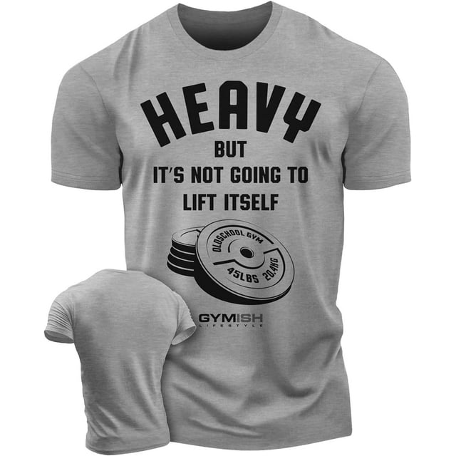 Gymish Heavy Lift Heavy Lift Workout T-Shirt, Funny Gym Shirts, Lifting T-Shirt, Deadlift ...