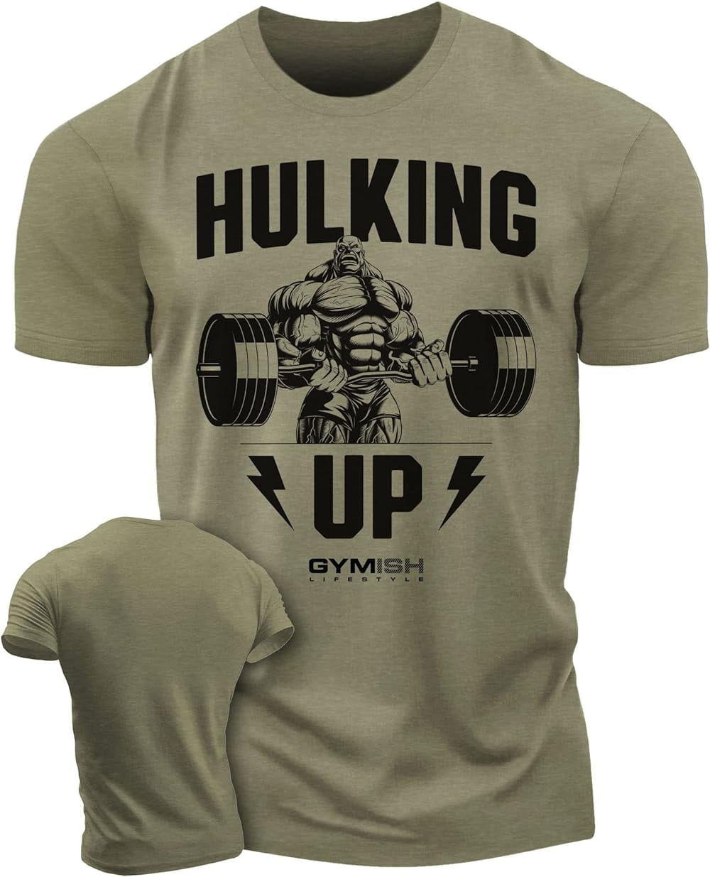 Gymish Hulking Up Workout T-Shirt - Funny Gym Shirt, Men's Lifting Tee, Workout T-Shirt for Men ...