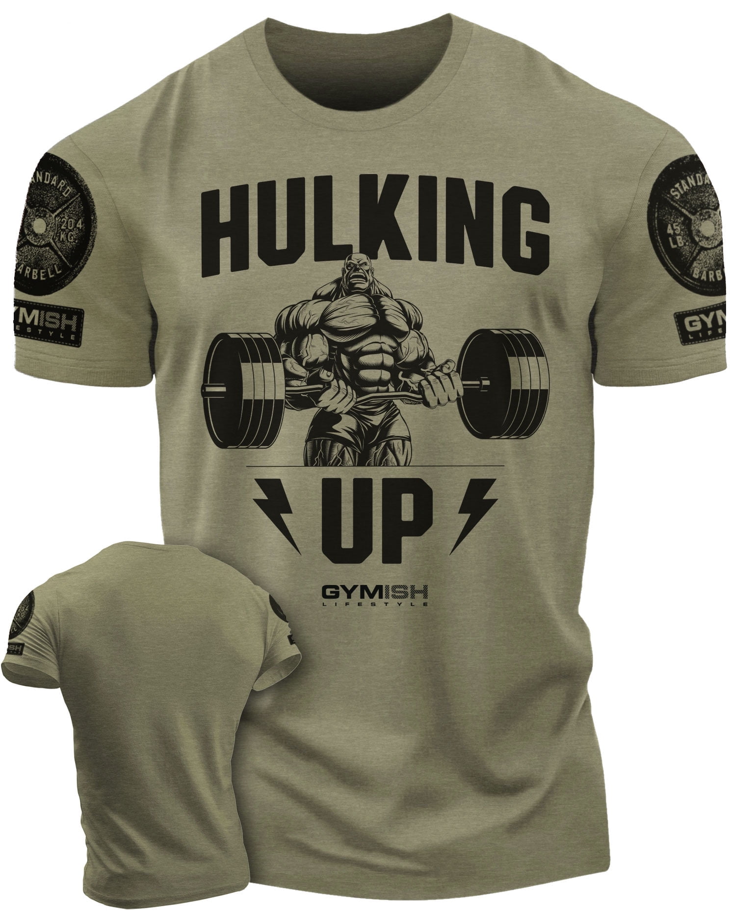 Gymish Hulking Up Workout T-Shirt - Funny Gym Shirt, Men's Lifting Tee, Workout T-Shirt for Men ...