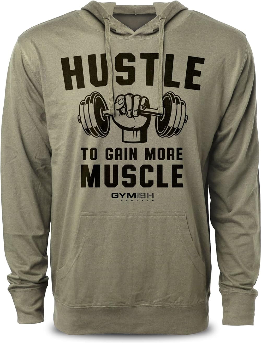 Gymish Hustle to Gain More Muscle Hoodie – Motivational Weightlifting Shirt for Men, Funny ...
