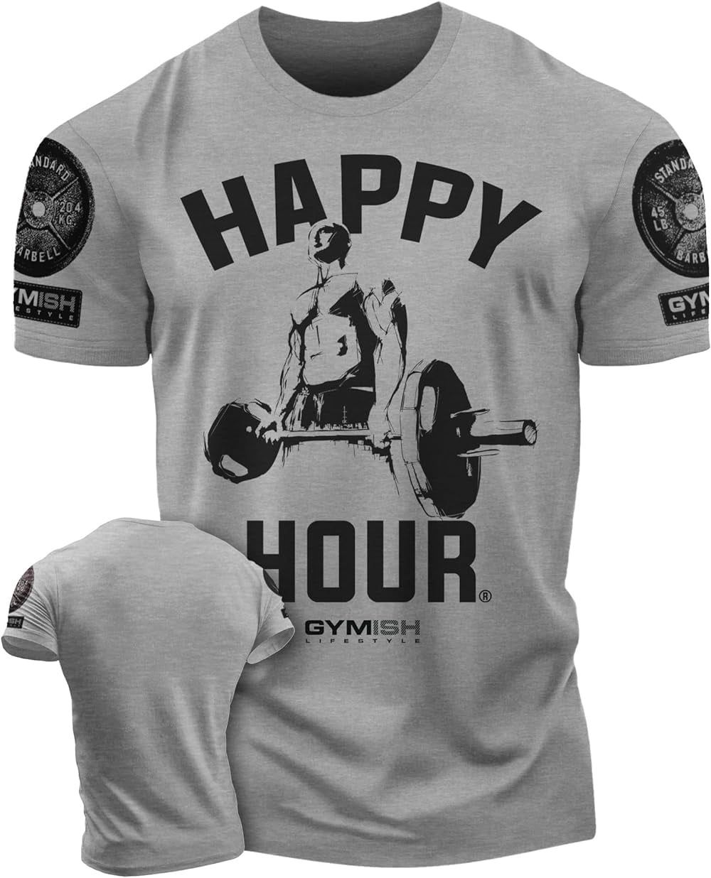 Gymish Lifestyle Happy Hour Deadlift Work Out T-Shirt, Weightlifting ...