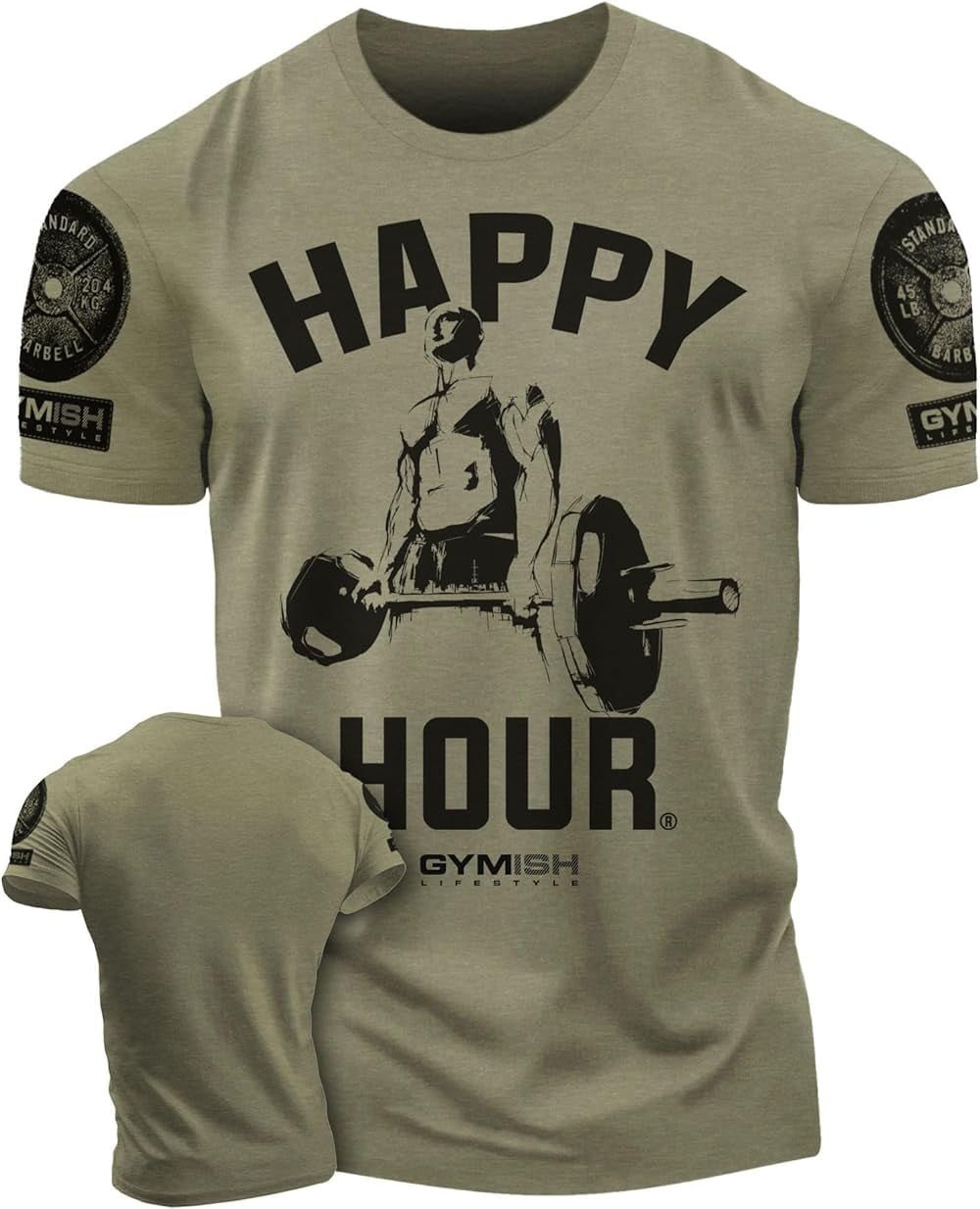 Gymish Lifestyle Happy Hour Deadlift Work Out T-Shirt, Weightlifting ...