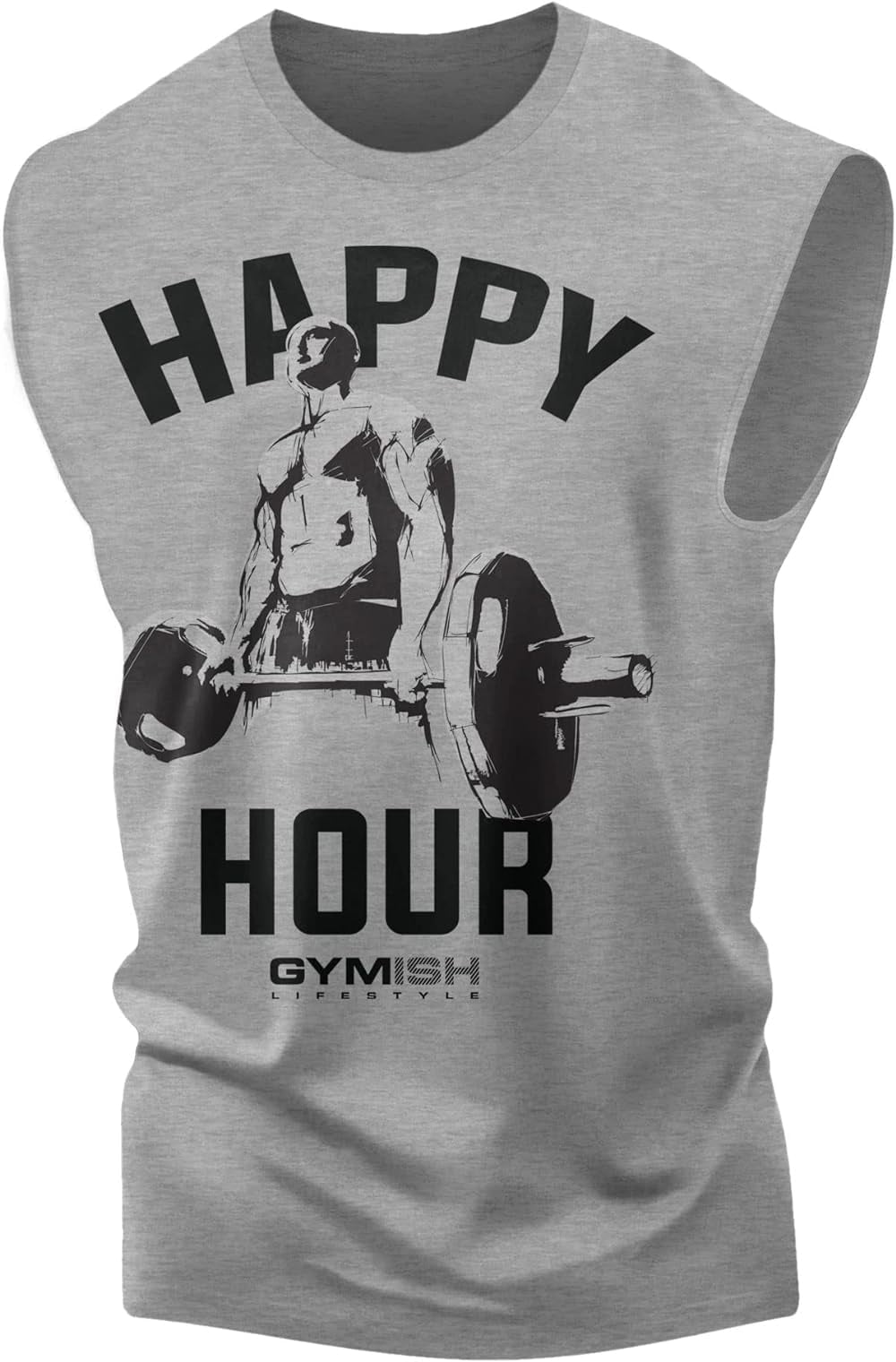 Gymish Happy Hour Deadlift Workout Tank Top for Men – Funny Gym Shirt ...
