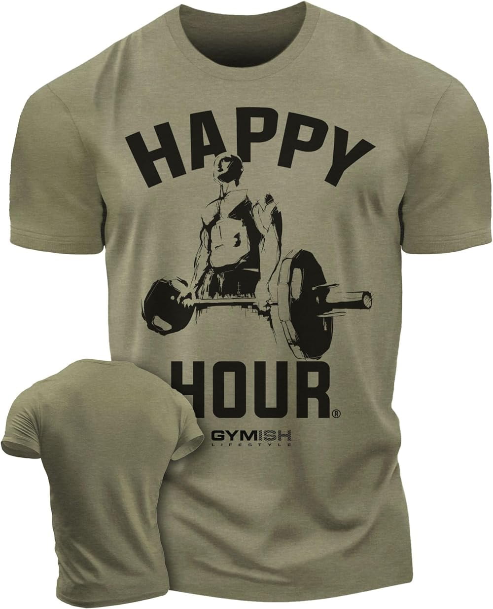 Gymish Lifestyle Happy Hour Deadlift Work Out T-Shirt, Weightlifting ...