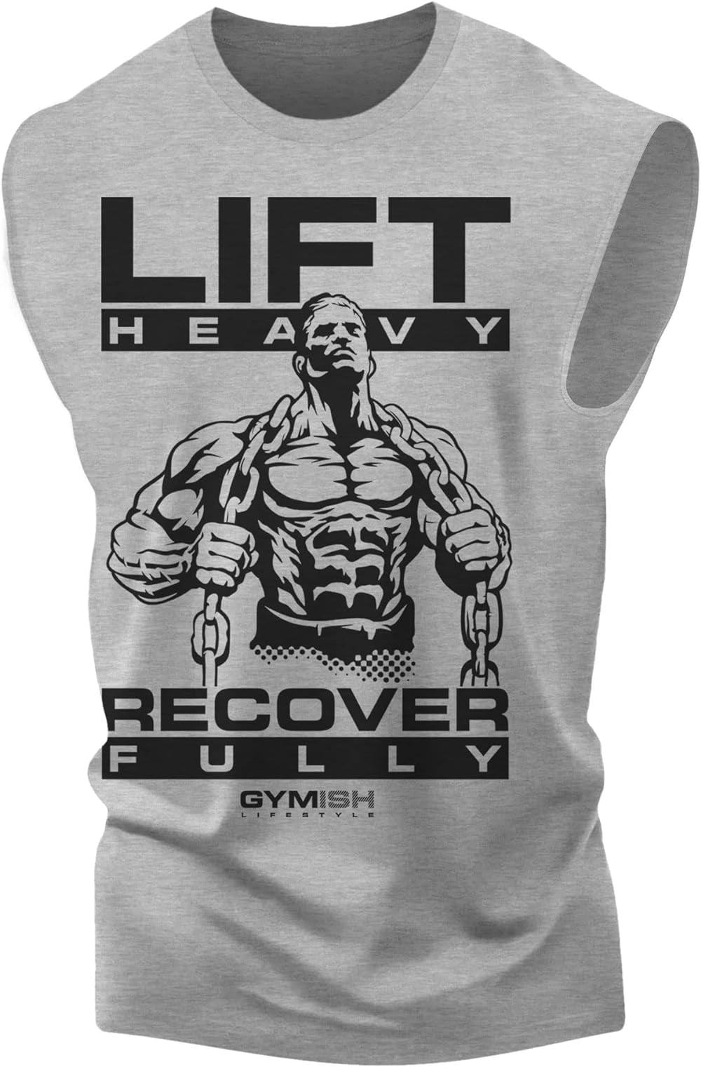 Gymish Lift Heavy Recover Fully Muscle Tank Top, Sleeveless Workout ...