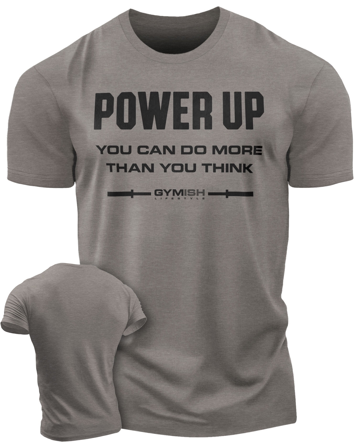 Gymish Power Up Workout T-Shirt for Men – Funny Gym Shirt, Mens Gym TShirt, Motivational Fitness ...