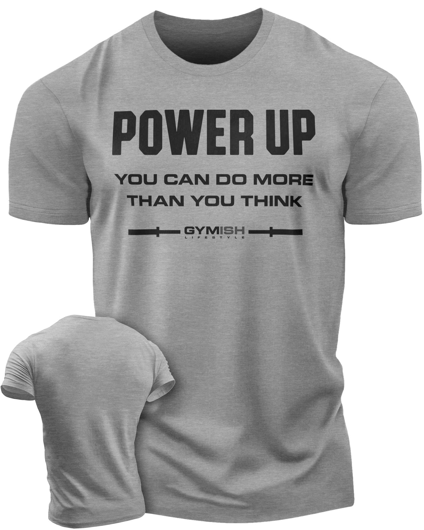 Gymish Power Up Workout T-Shirt for Men – Funny Gym Shirt, Mens Gym TShirt, Motivational Fitness ...