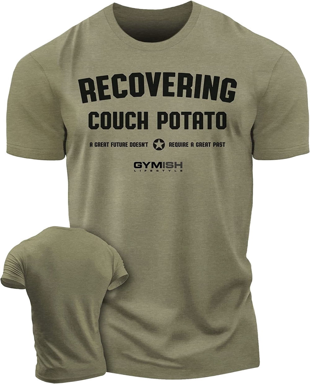 Gymish Recovering Couch Potato Workout T-Shirt - Funny Gym Shirt, Men's ...