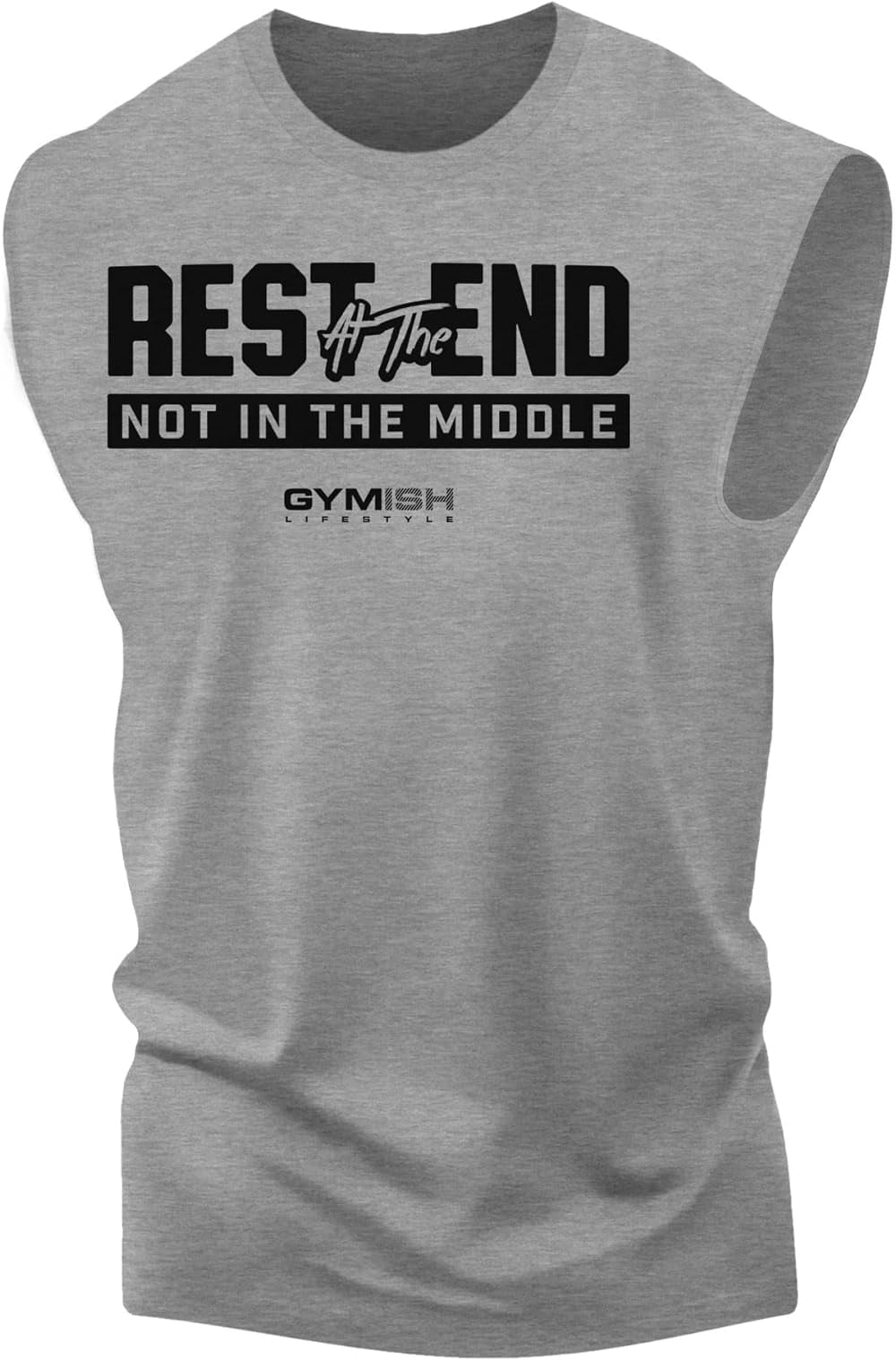 Gymish Rest at The End Workout Muscle Tank Top for Men – Motivational ...