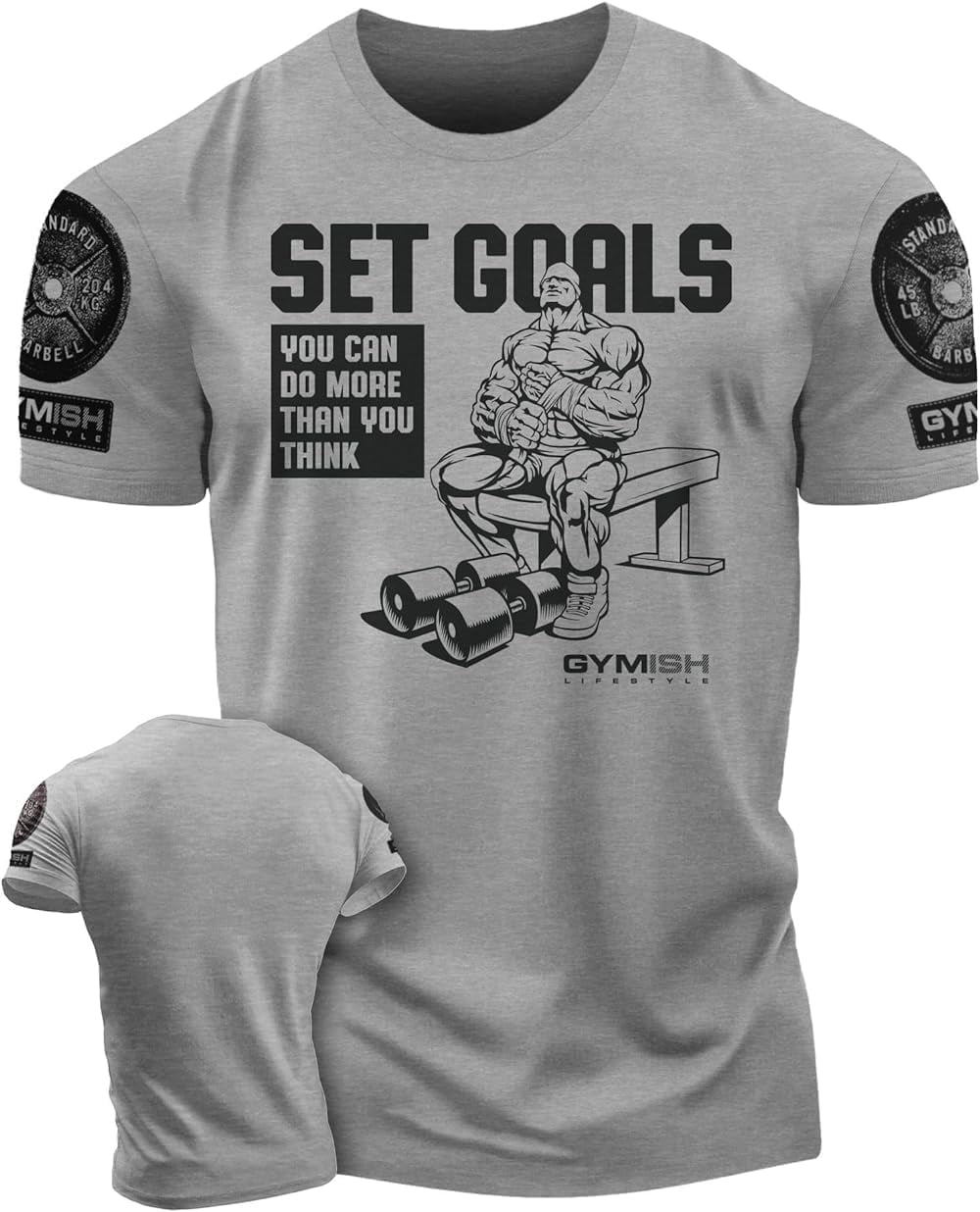 Gymish Set Goals Workout T-Shirt – Motivational Gym Shirt for Men ...