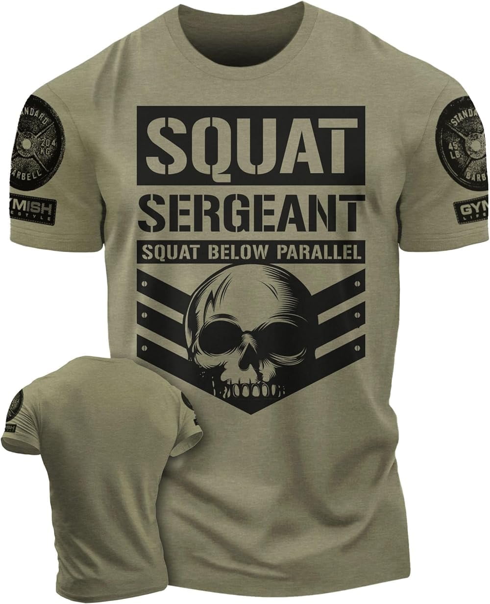 Gymish Squat Sergeant Workout T-Shirt – Funny Gym Shirt for Men ...