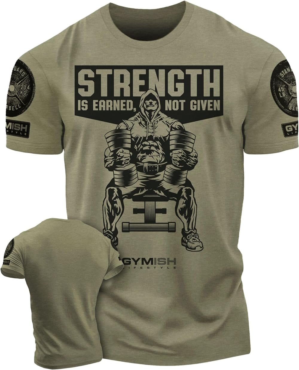 Gymish Strength is Earned Not Given Workout T-Shirt, Lifting Gym Shirts ...