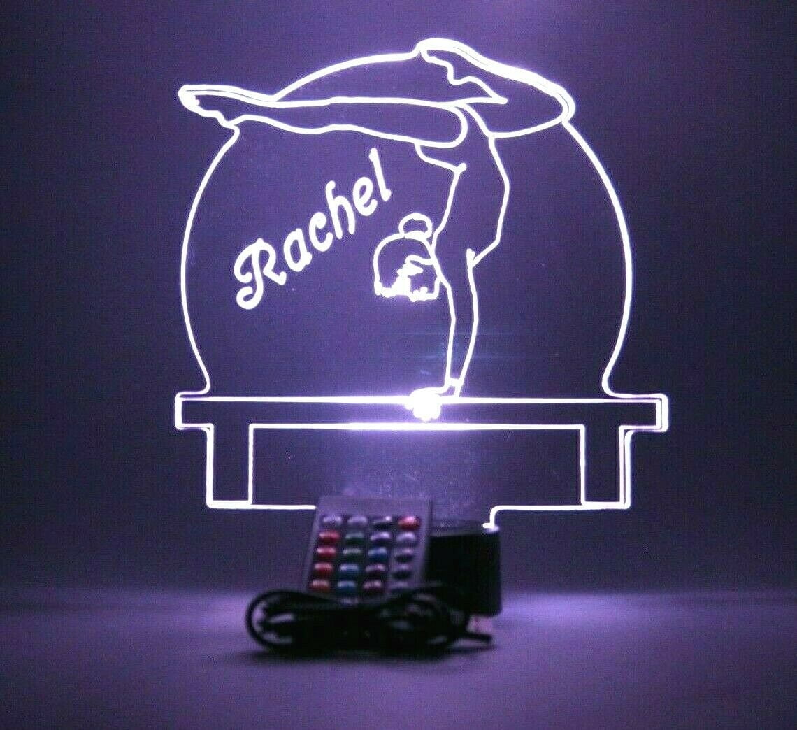 Gymnast on Beam Night Light Up Lamp LED Personalized Name Free Engraved ...