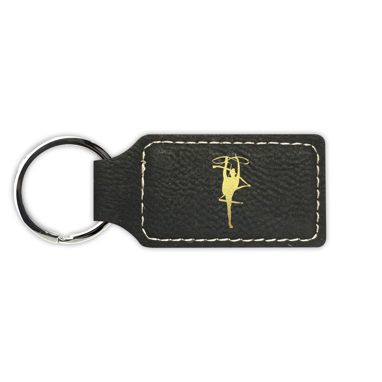 Gymnast Keychain Leatherette Rectangle - Laser Engraved - Many Colors ...