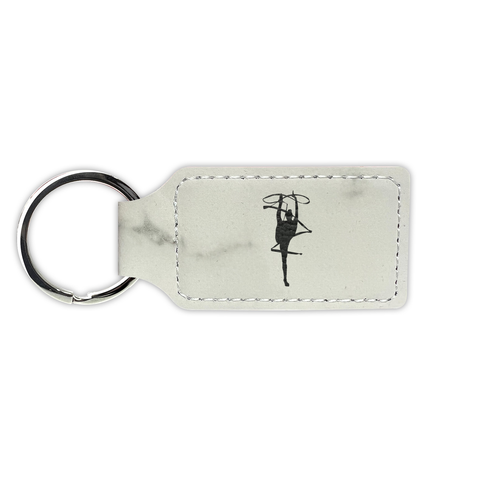 Gymnast Keychain Leatherette Rectangle - Laser Engraved - Many Colors ...