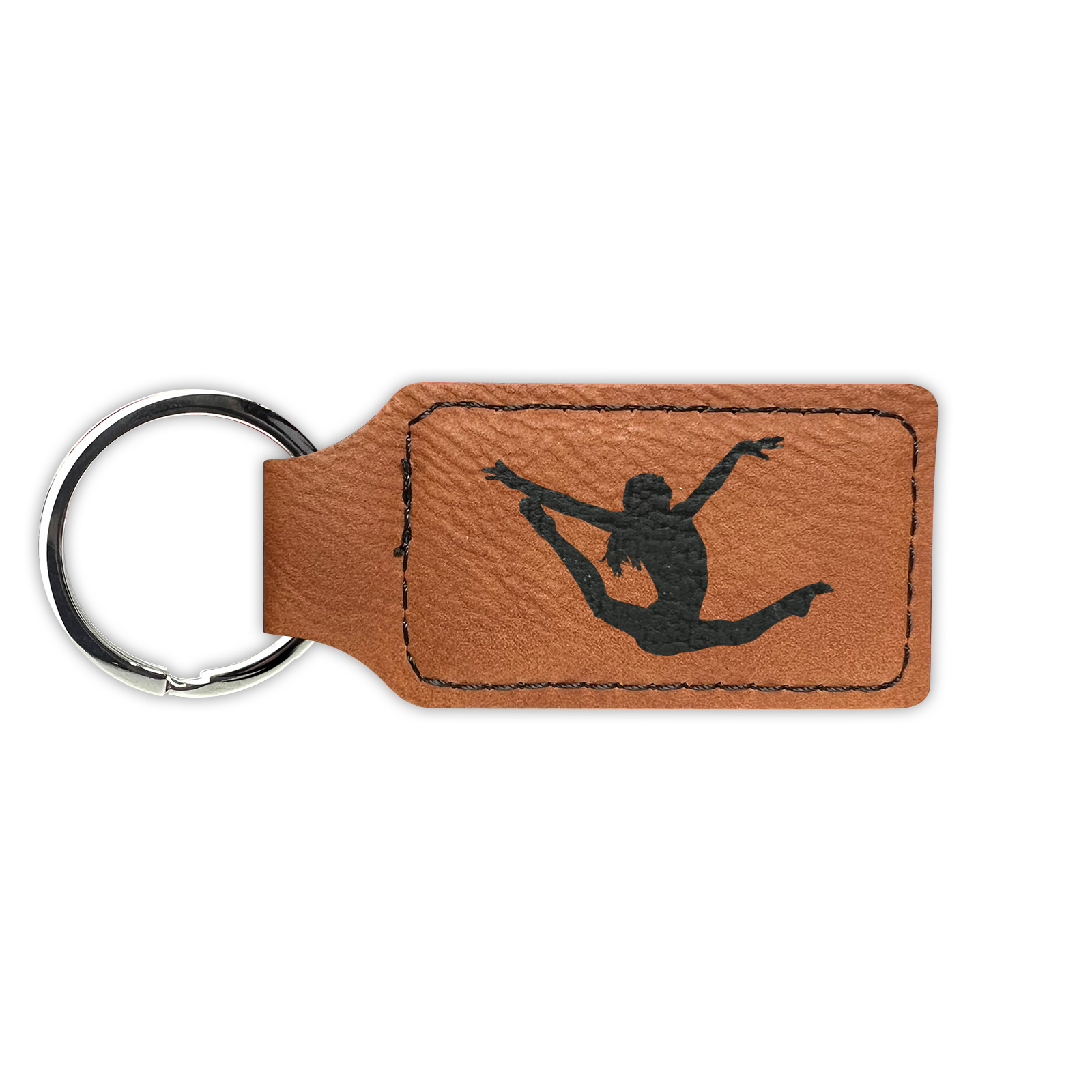Gymnast Keychain Leatherette Rectangle - Laser Engraved - Many Colors ...