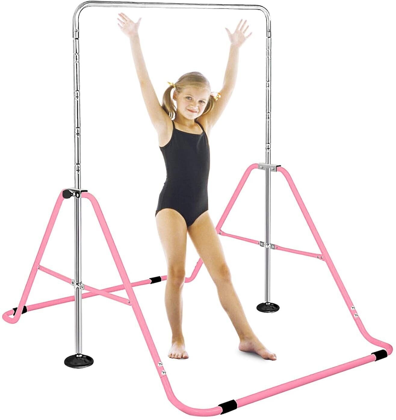 Elite Foldable & Adjustable Gymnastics Bar for Kids and Teenagers, Pink ...