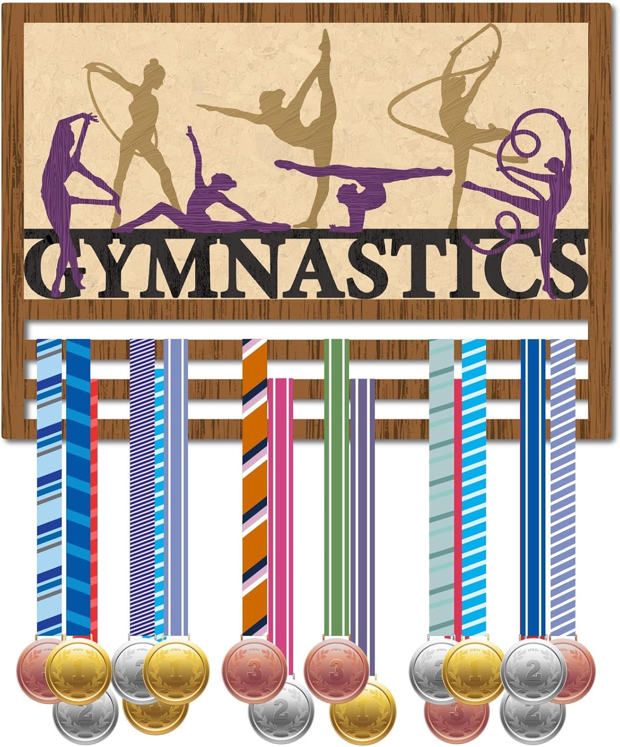 Gymnastic Medal Holder Wood Medal Hanger Wall Mounted Medal Hanging ...