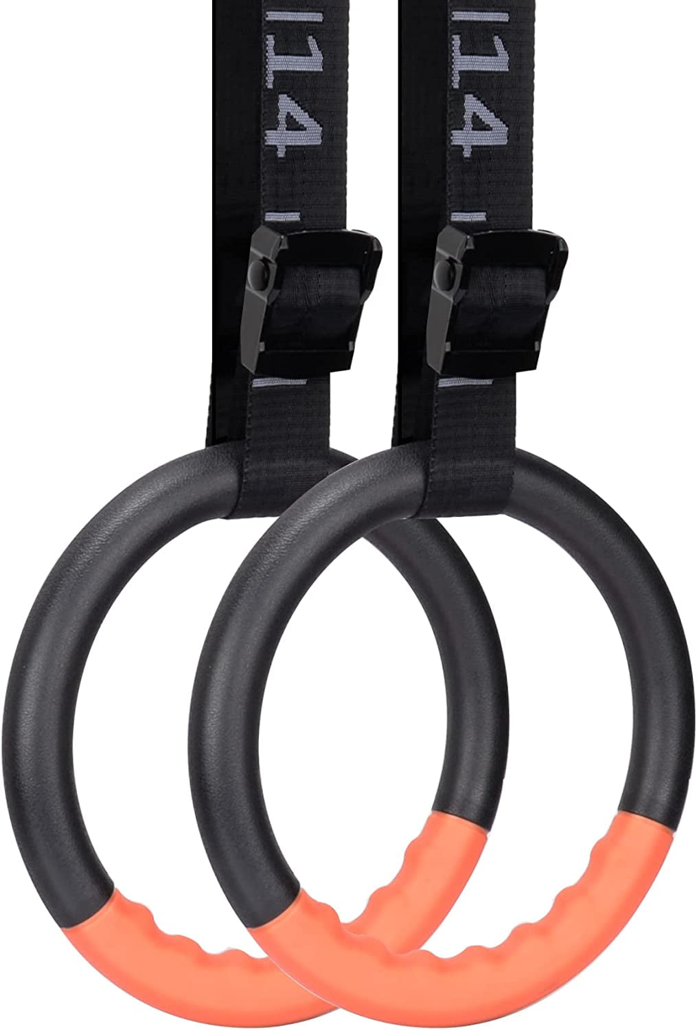 Non-Slip Fitness Gymnastic Rings with 15 FT Straps, Home Gym Exercise ...