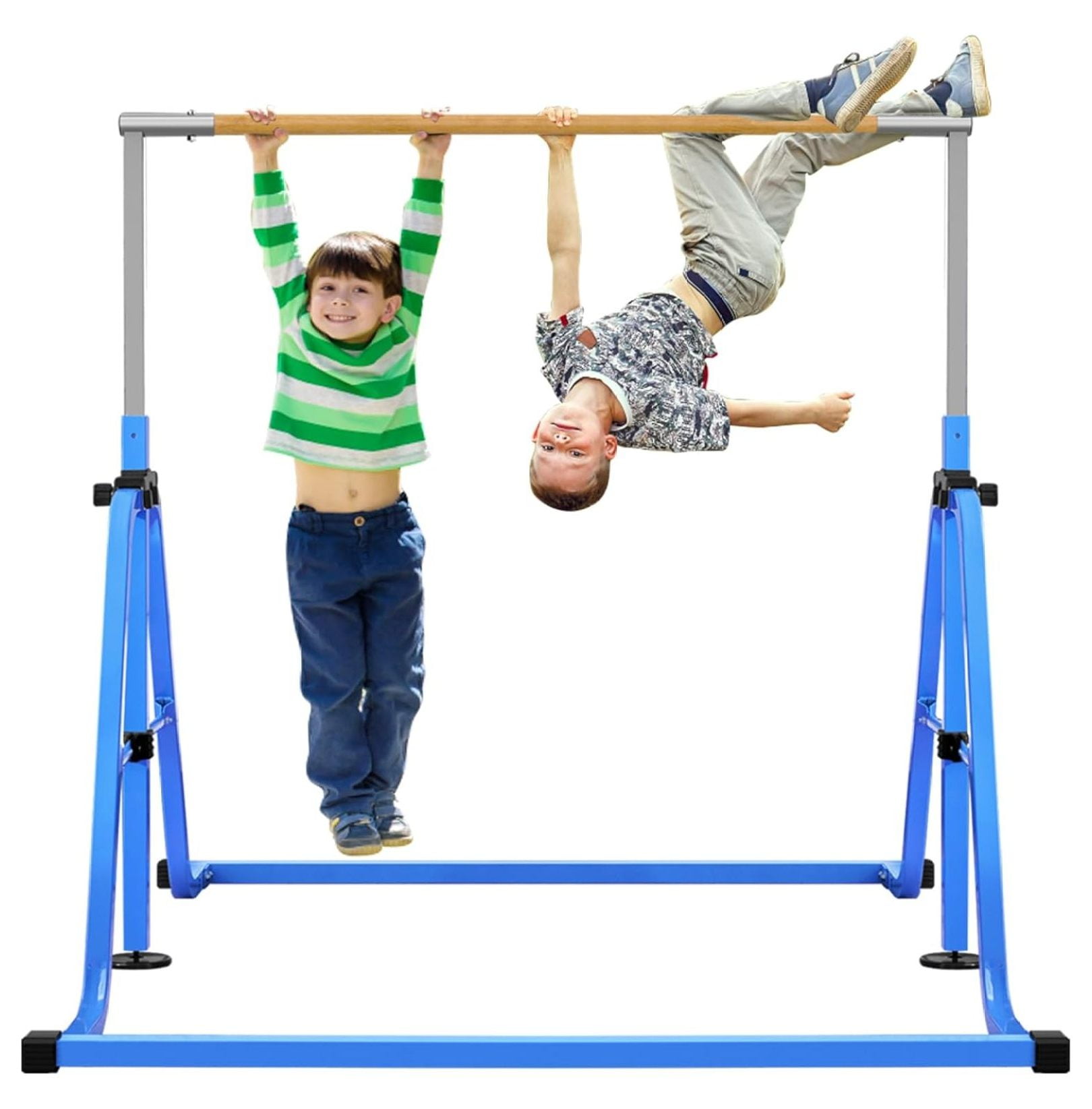 Gymnastics Bar for Kids, 8 Heights Adjustable Easy Folding Gymnastic ...