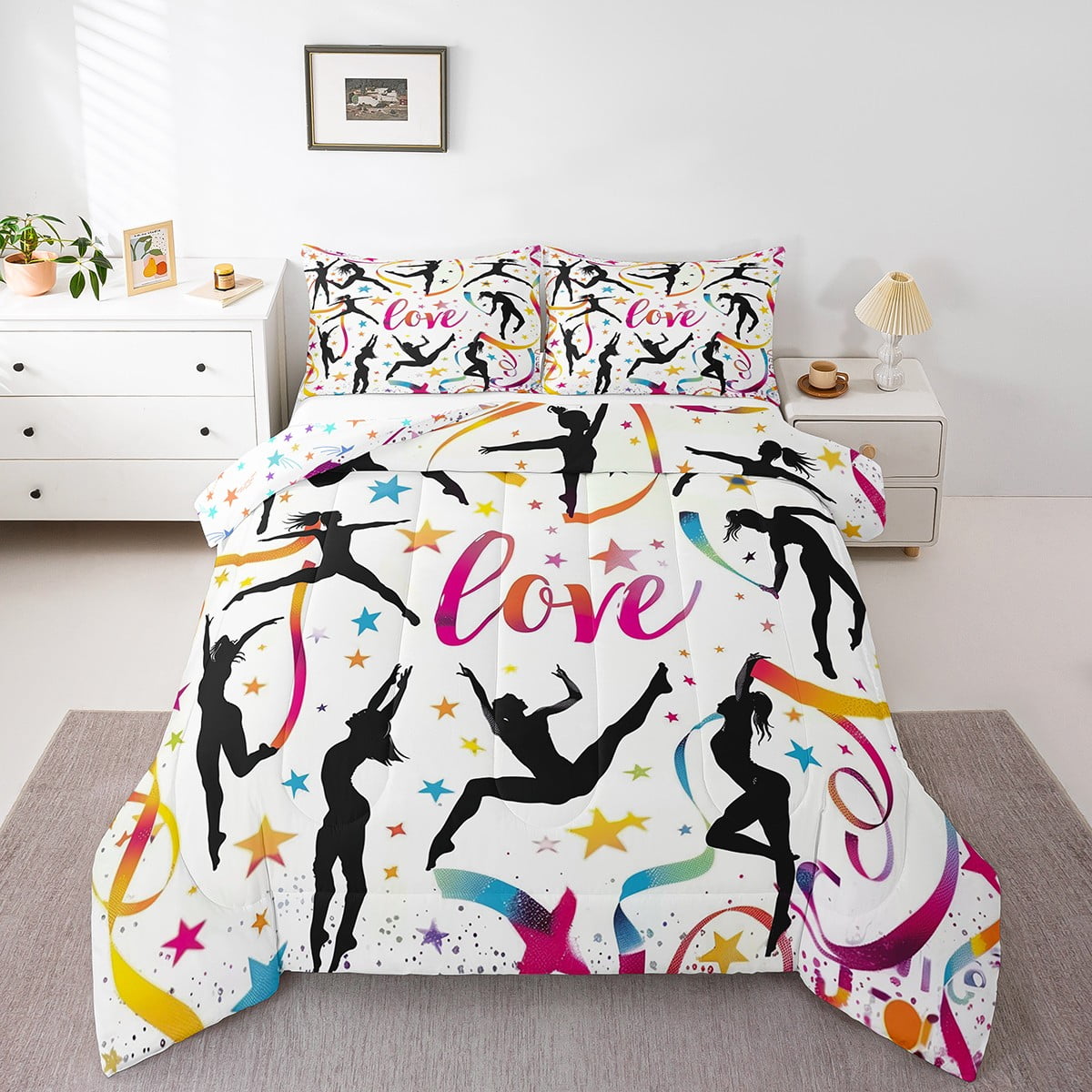 Gymnastics Bedding Sets Queen Size Gymnastics Games Comforter Set for ...