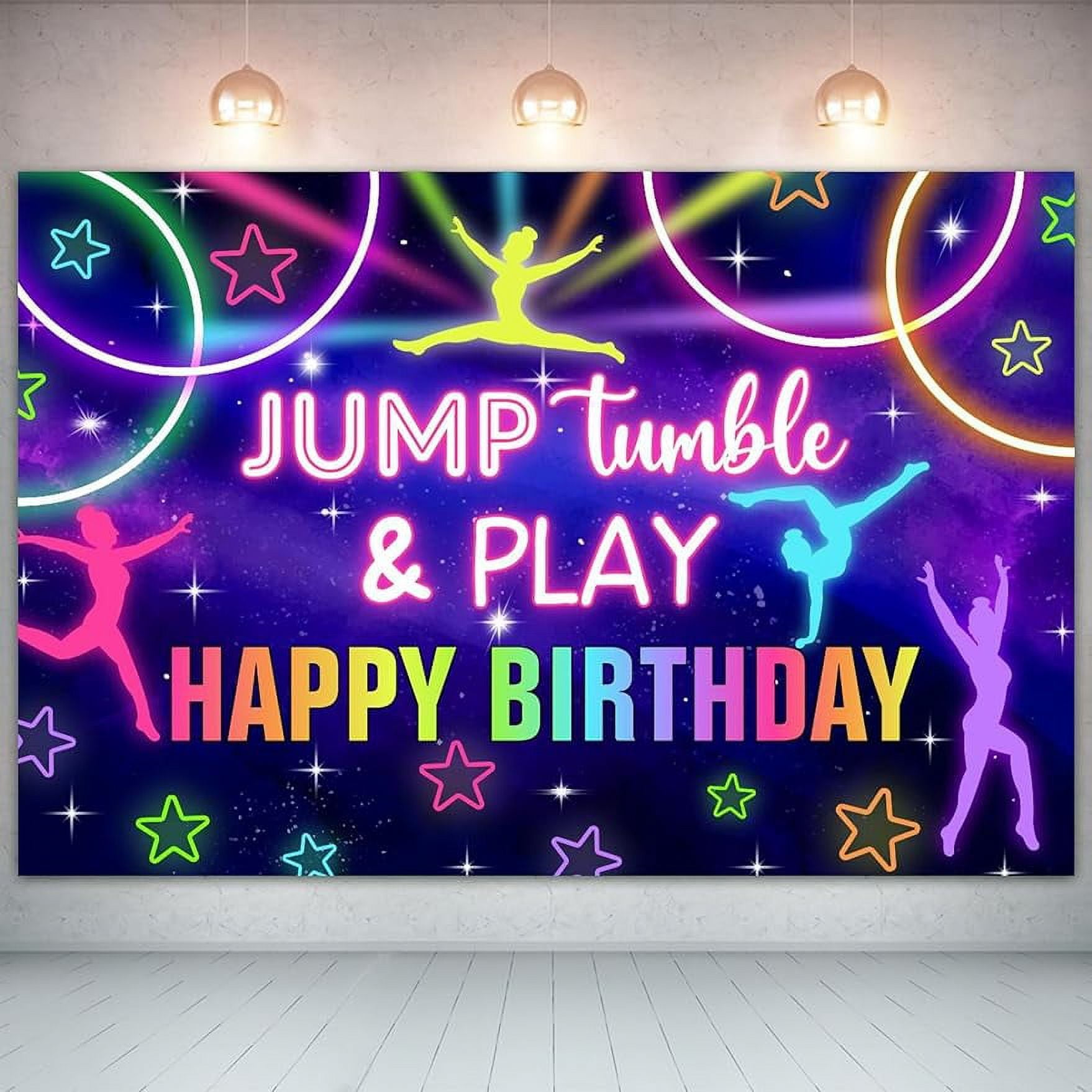 Gymnastics Birthday Banner Backdrop Gymnastics Party Decorations for ...