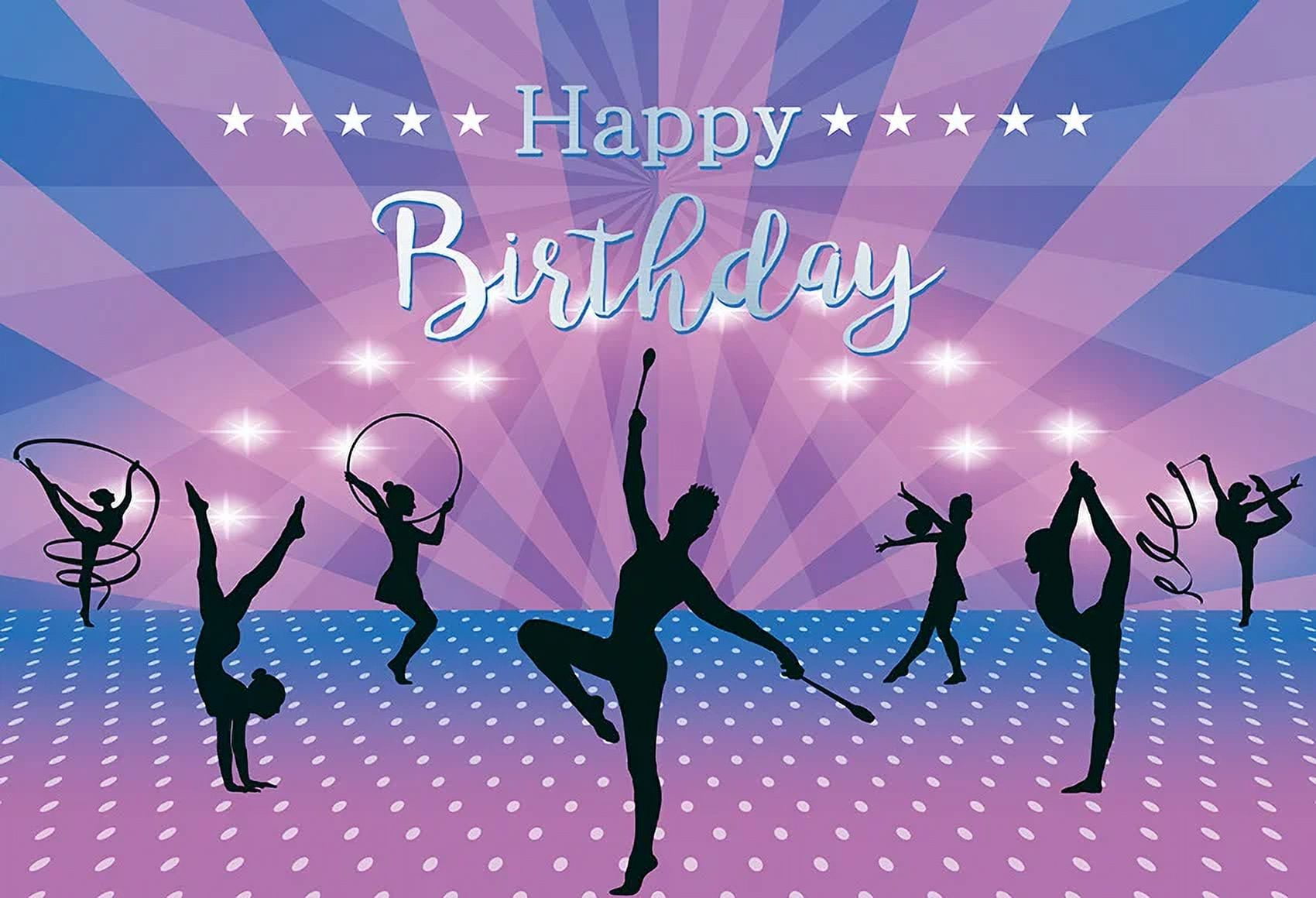 Gymnastics Birthday Gymnast Girls Tumbling Flip Jump Tumble and Play r ...