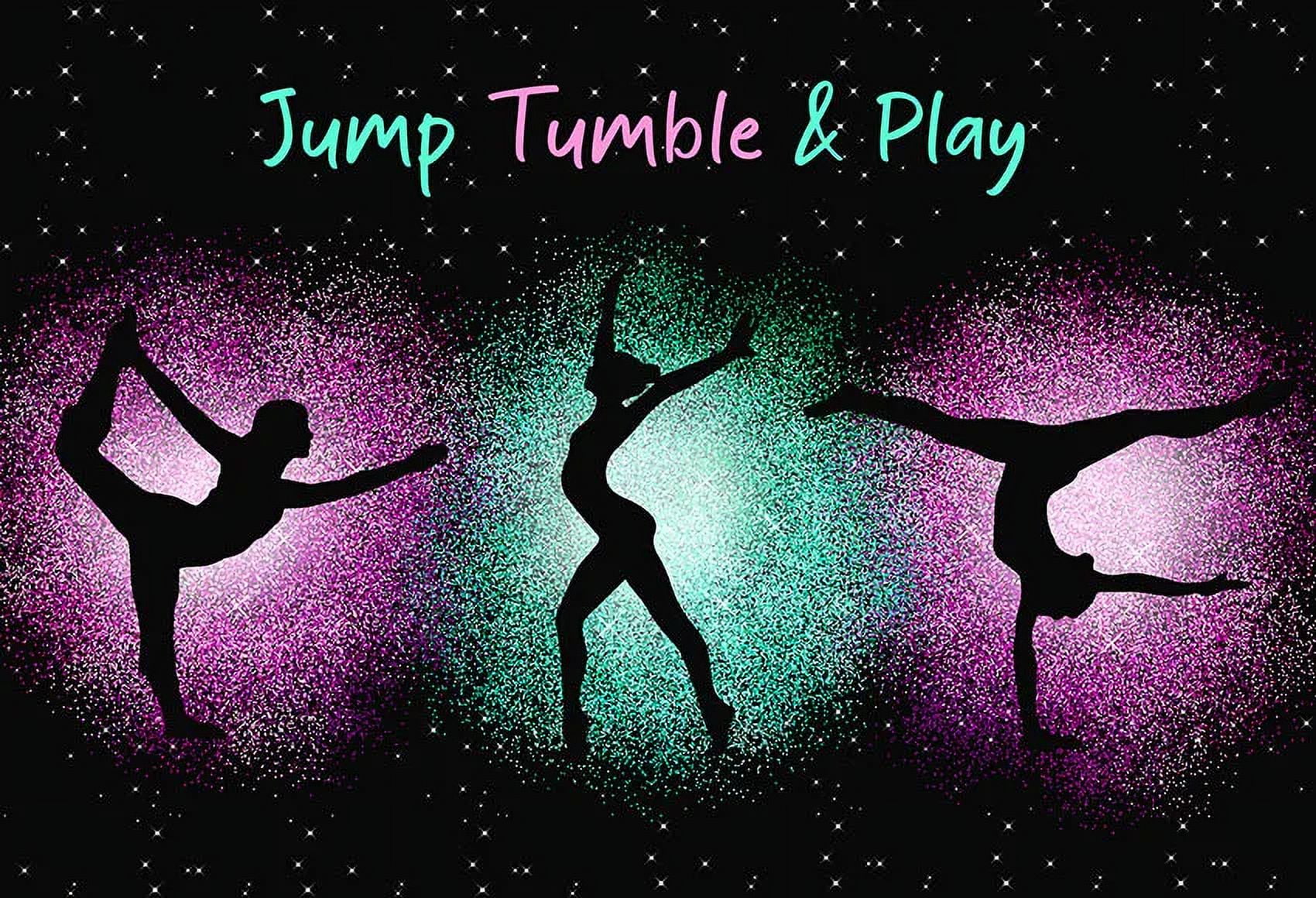 Gymnastics Birthday Gymnast Girls Tumbling Flip Jump Tumble and Play r Backdrop Photo Studio ...