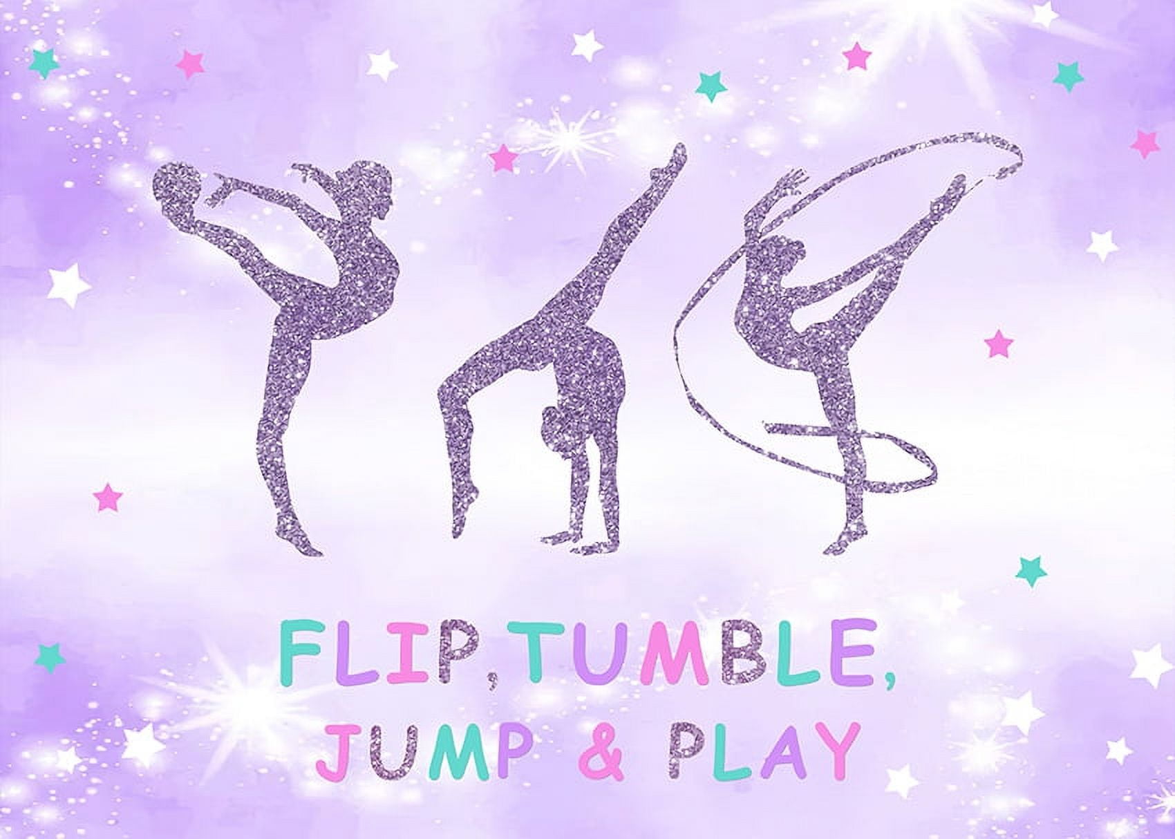 Gymnastics Birthday Gymnast Girls Tumbling Flip Jump Tumble and Play r ...