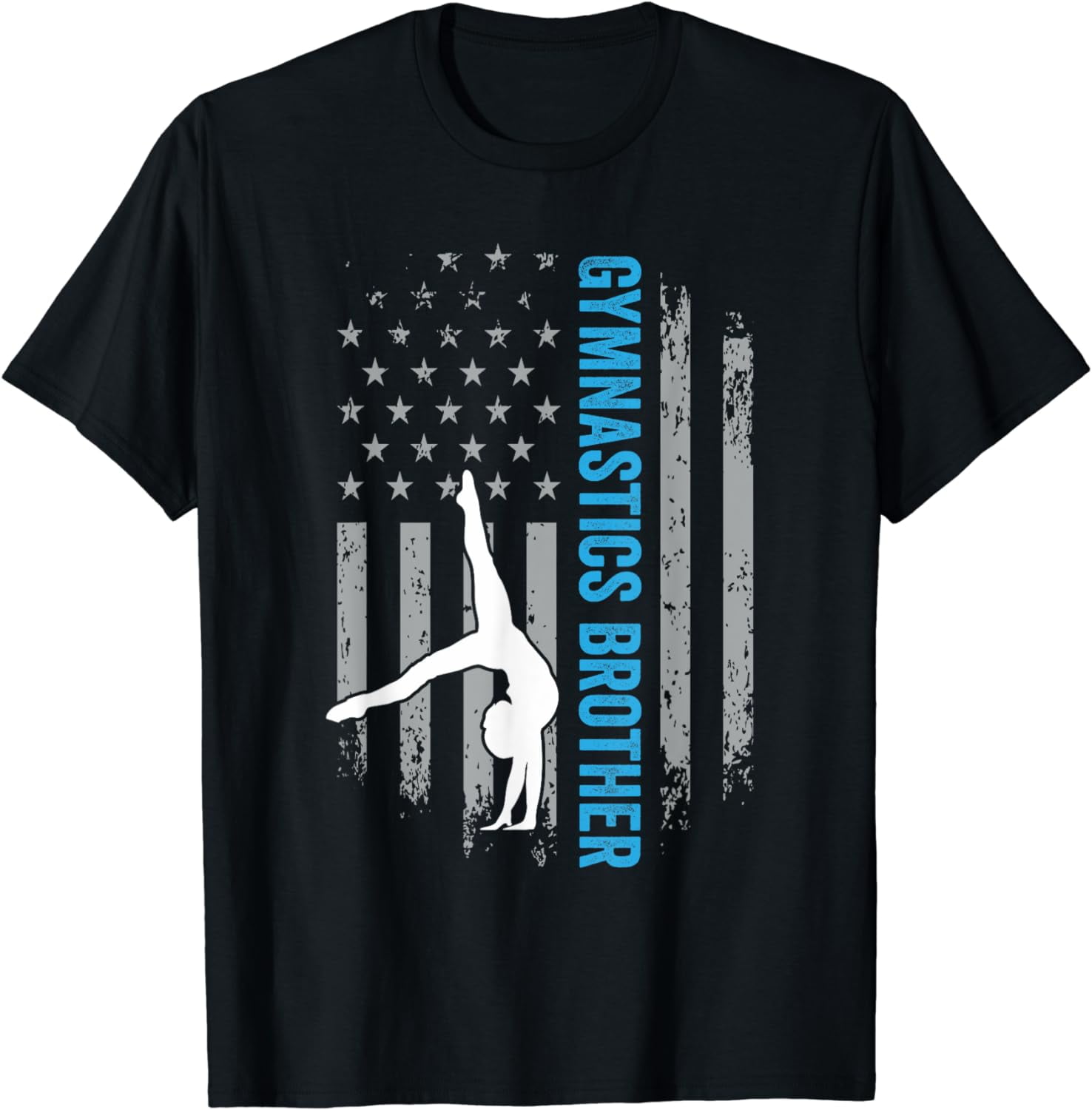 Gymnastics Brother Gymnast Sibling American Flag Sports T-Shirt ...