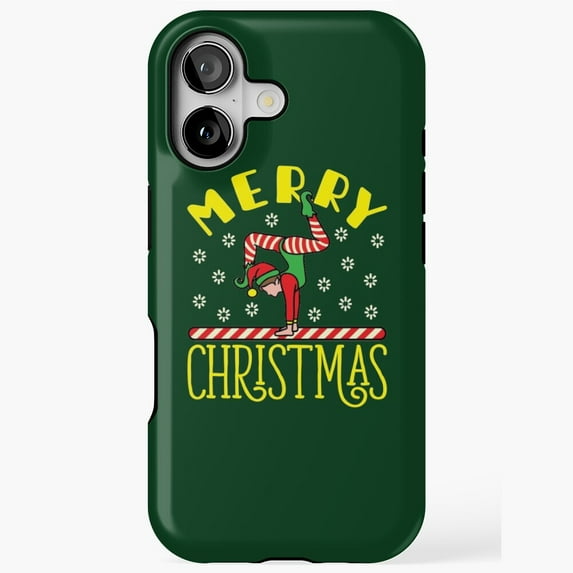 Gymnastics Christmas Elf Beam Holiday Case with iPhone 17 to 11 Pro Max ...