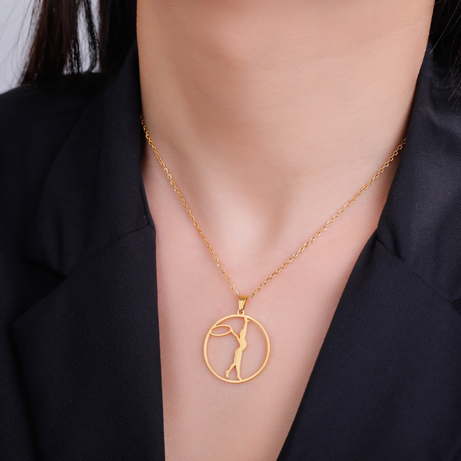 Gymnastics Circle Exercise Charms For Jewelry Make 14K Yellow Gold ...