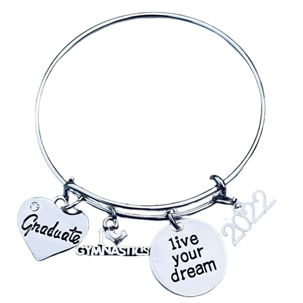 Gymnastics Graduation Bangle Bracelet- 2022 Live Your Dream Grad ...